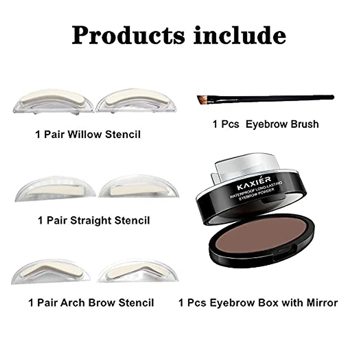Moakxer Eyebrow Powder,Waterproof Eyebrow Stamp Powder Seal Perfect Nature Eye Brow Powder Tinting Coloring Kit Delicate Shape (301# Light Brown)