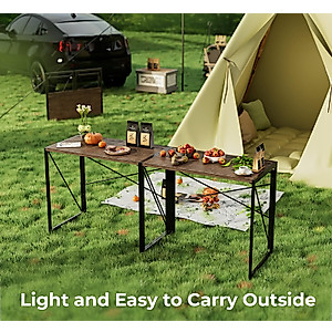 Coavas Small Folding Desk, No Assembly Required Computer Desks, 31.5 inch Spaces Saving Foldable Table for Bedroom, Home Office, Dorm, Apartment, Brown