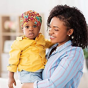 Geyoga 3 Pieces Kids Cancer Headwear African Knot Pre Tied Turban Soft Cotton Stretch Head Wrap for Boys Girls(Classic Pattern)