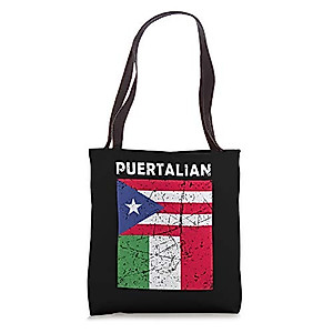 Funny Puerto Rican And Italian Flag Design - Puertalian Tote Bag
