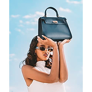 Levantine "Layla women Top Handle Crossbody satchel shoulder handbag (Dark Blue)