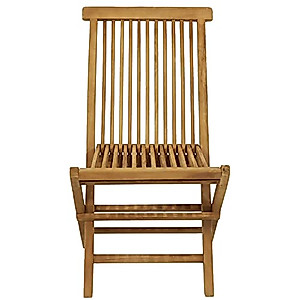 Sunnydaze Hyannis Solid Teak Outdoor Folding Dining Chair - Light Wood Stain Finish - Patio, Deck, Lawn, Garden, Terrace or Backyard Spare Seat - 1 Chair