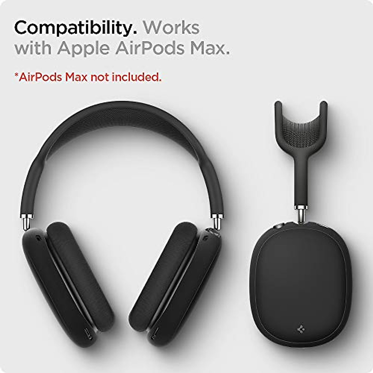 Spigen Silicone Fit Designed for Airpods Max Case Cover Protective Silicone Ear Cup Covers - Black