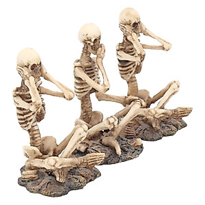 Nemesis Now AL50292 See No, Hear No, Speak No Skeletons Figurine, Ivory