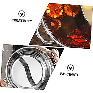 KICHOUSE Stainless Steel Mandarin Duck Pot Soup Pot with Lid Korean Cookware Stainless Steel Stock Pot Shabu Hot Pot Divided Hot Pot Cooker Chinese Hotpot Pot Double Flavor Hot Pot Mongolia