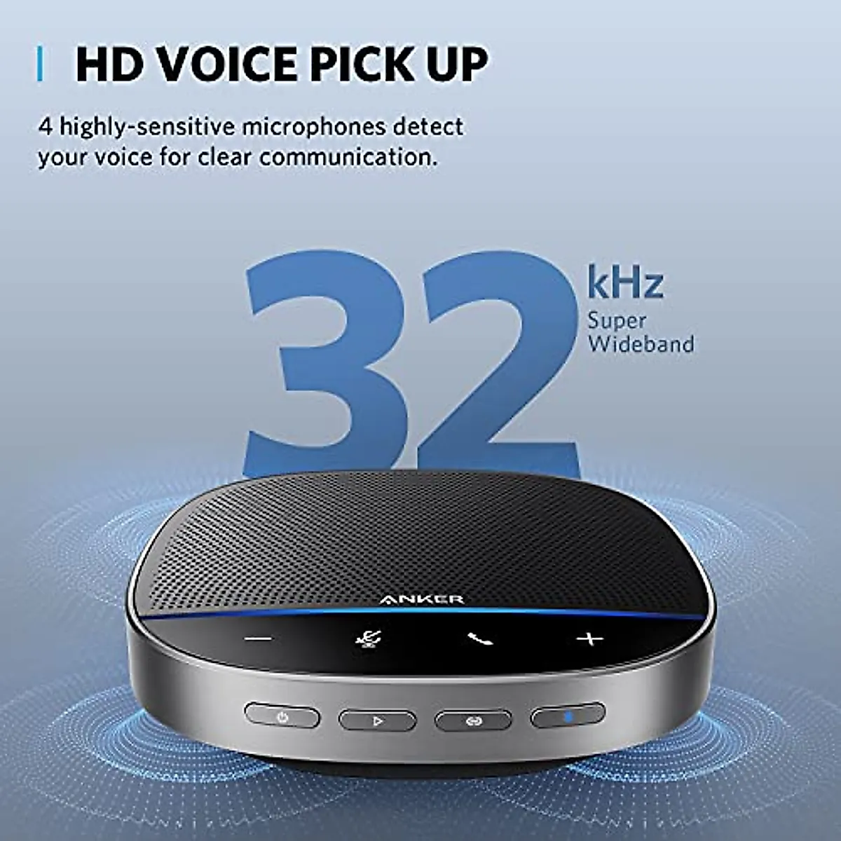 Anker PowerConf S500 Speakerphone with Zoom Rooms and Google Meet Certifications, USB-C Speaker, Bluetooth Speakerphone for Conference Room, Conference Microphone with Premium Voice Pickup