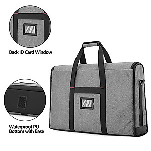 Trunab Monitor Carrying Case 24 Inch Padded Travel Bag Hold Up to 2 LCD Screens/TVs, Not Compatible with iMac, with Accessories Pocket, Shoulder Strap, PU Bottom, Grey