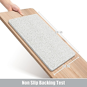 OTHWAY Shower Mat Non Slip without Suction Cups, Quick Drying Bathtub Mat Non Slip for Shower Bathroom, PVC Loofah Shower Mat for Wet Areas (White, 16" x 24")