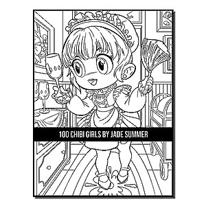 100 Chibi Girls: An Adult Coloring Book Collection with Cute Girls, Fantasy, Horror, Christmas, and More!