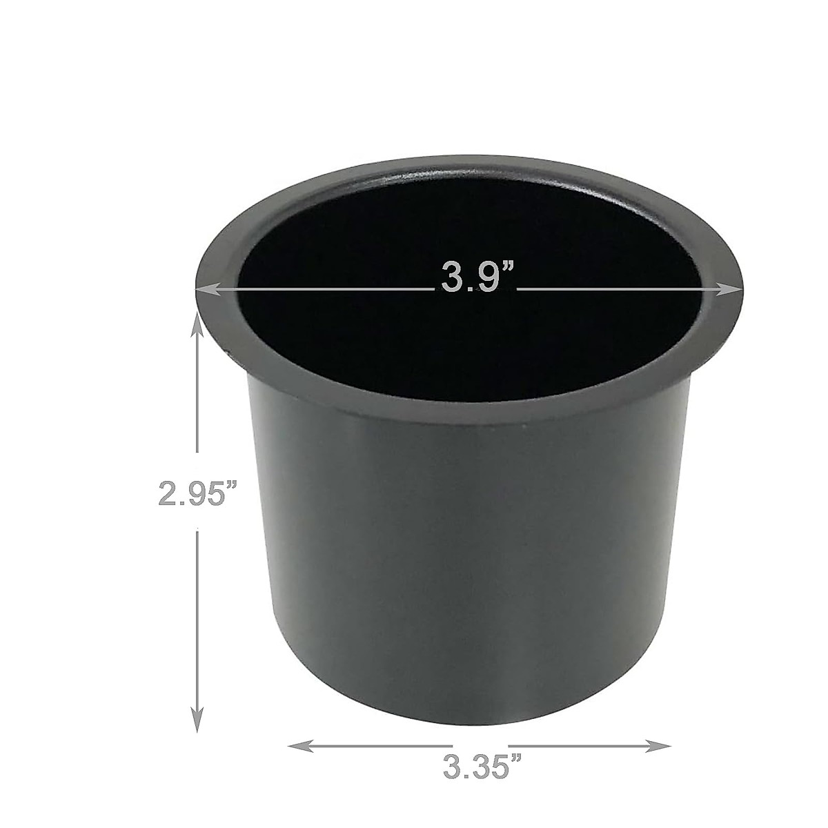Yuanhe Aluminum Jumbo Cup Holder - 1 Pack Black Poker Table Cup Holder Insert for Casino Game Table Sofa Boats Pontoon Marine Bench Desk RV Cars & Trucks