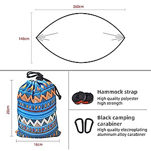 Travel Bird Camping Hammock Portable Double & Single Hammock, Outdoor Kids Hammock with 2 Tree Straps, Two Person Hammock Lightweight Hammock for Backpacking, Travel, Hiking, Beach, Camping Gear