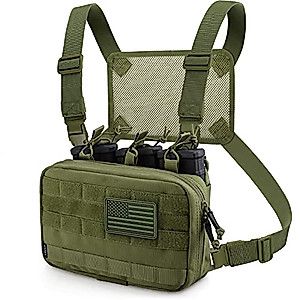WYNEX Tactical Mag Admin Pouch, Molle Utility Tool Pouch Medical EMT Organizer with Triple Stacker Magazine Holder for M4 M16 Patch Included