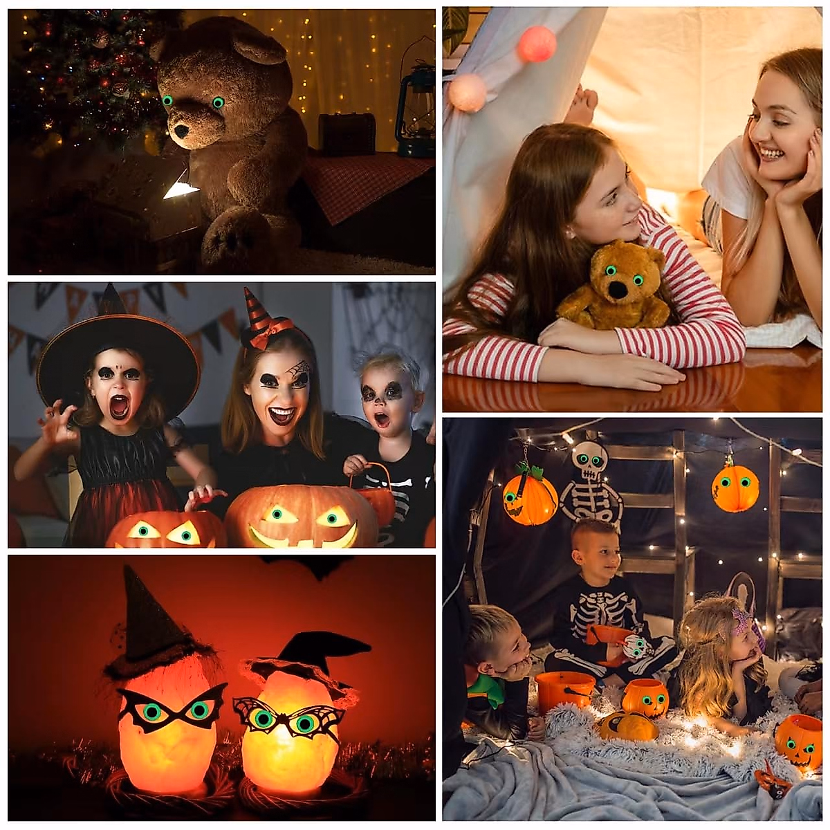 400 Pcs Wiggle Googly Eyes Self Adhesive Glow in The Dark Luminous Large Googly Eyes Plastic Glowing Eyes Sparkle for Craft DIY Decoration（8 10 12 15 20mm）