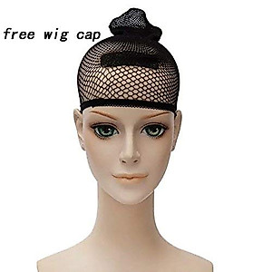 SL Red Ponytail Wig for Diluc Cosplay Wig Anime Long Curly Fluffy Pigtail Wigs with Bangs for Halloween Party + Cap (Red)