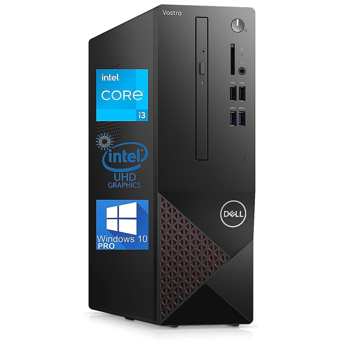 Dell Vostro 3681 Small Form Factor Desktop - Intel Core i3-10100 Upto 4.3 GHz, 16GB RAM, 256GB M.2 NVMe SSD, Intel UHD Graphics 630 4K Support, HDMI, VGA, Wi-Fi, Bluetooth - Windows 10 Pro (Renewed)