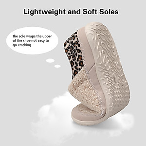 Spesoul Warm House Slippers for Women Men Fuzzy House Shoes Home Slipper Socks Outdoor Moccasin Slippers Sneakers Closed Back Lightweight Barefoot for Bedroom Office Travel 9-10 Women/7-7.5 Men