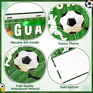Soccer Party Gift Bag, Large Soccer Gift Wrap Bag with Tissue Paper Goal Greeting Card Decorations for Sports Party Favor Soccer Birthday Goodie Gifts Treat Wrapping Bags for Boys Men Team Supplies