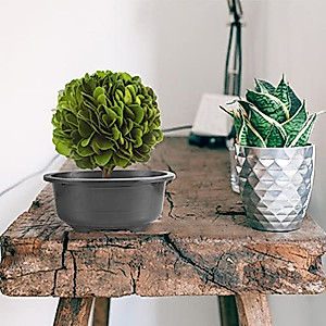 Healeved 2pcs Large Bonsai Pot Plastic Planter Reusable Oval Bonsai Training Pots Flower Planting Container Shallow Planter Pots