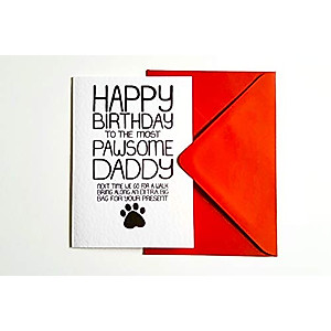 Funny Happy Birthday to the Most Pawsome Daddy Birthday Card From The Dog, Furbaby