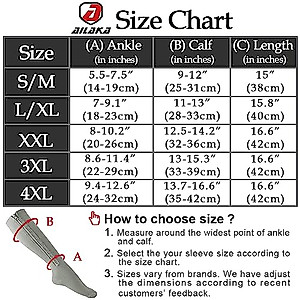 Ailaka Medical 15-20 mmHg Zipper Compression Socks Women Men