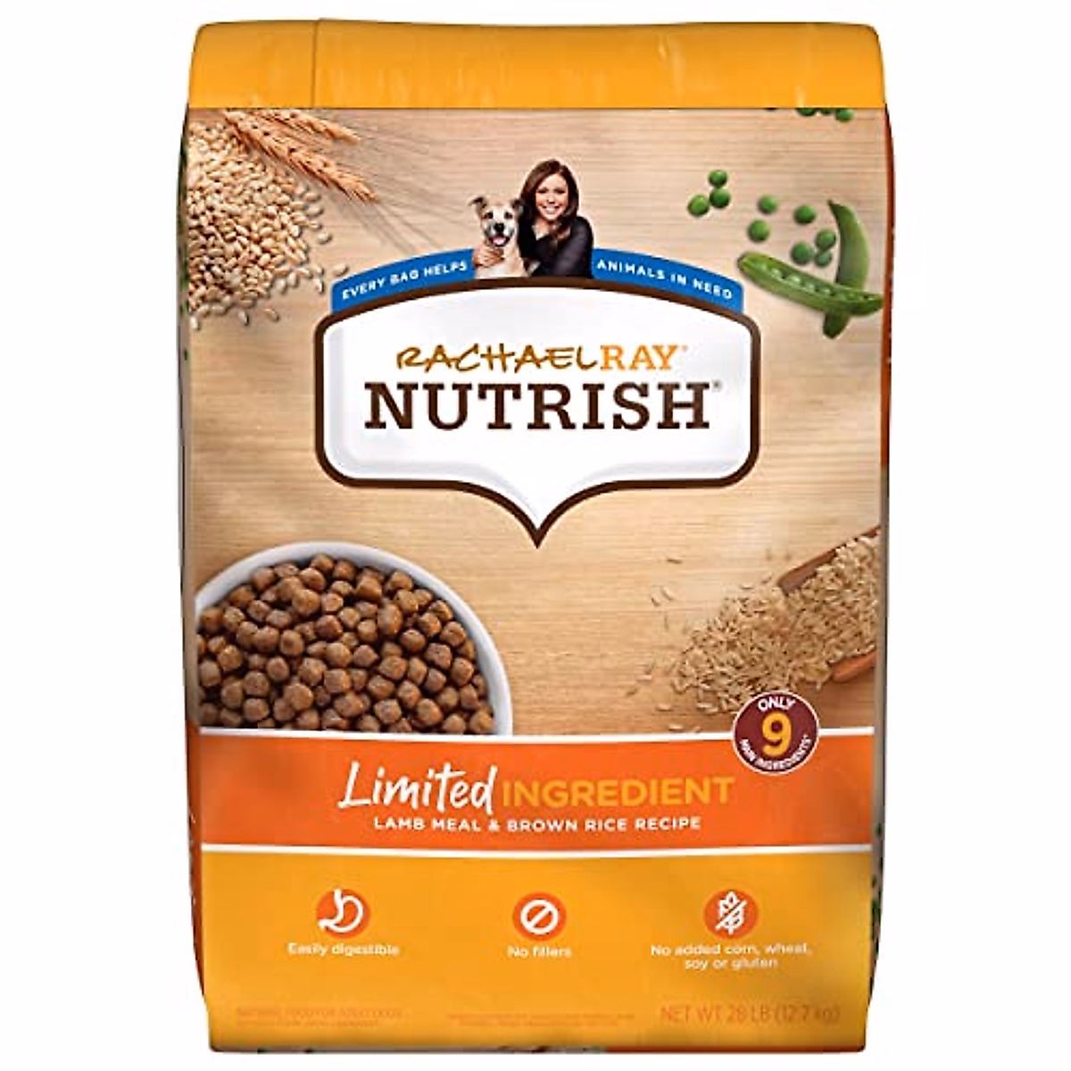 Rachael Ray Nutrish Limited Ingredient Diet Lamb Meal & Brown Rice Recipe, 28 Pound Bag