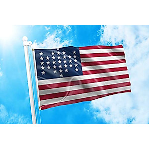 DMSE 33 Star Fort Sumter Union Civil War American USA United States Flag 3X5 Ft Foot 100% Polyester 100D Flag UV Resistant (3' X 5' Ft Foot)
