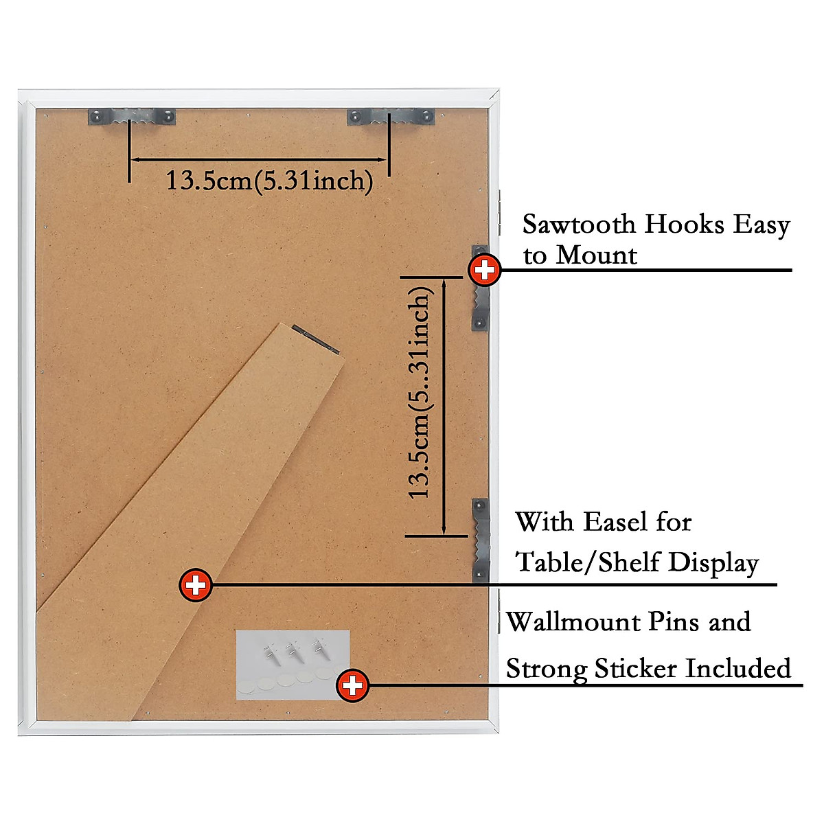Kids Artwork Frames and Storage Box, 8.5x11 Set of 2, Picture for Children Art Projects, Drawing and Schoolwork, Front-Opening Kids Artwork Storage Box (White)
