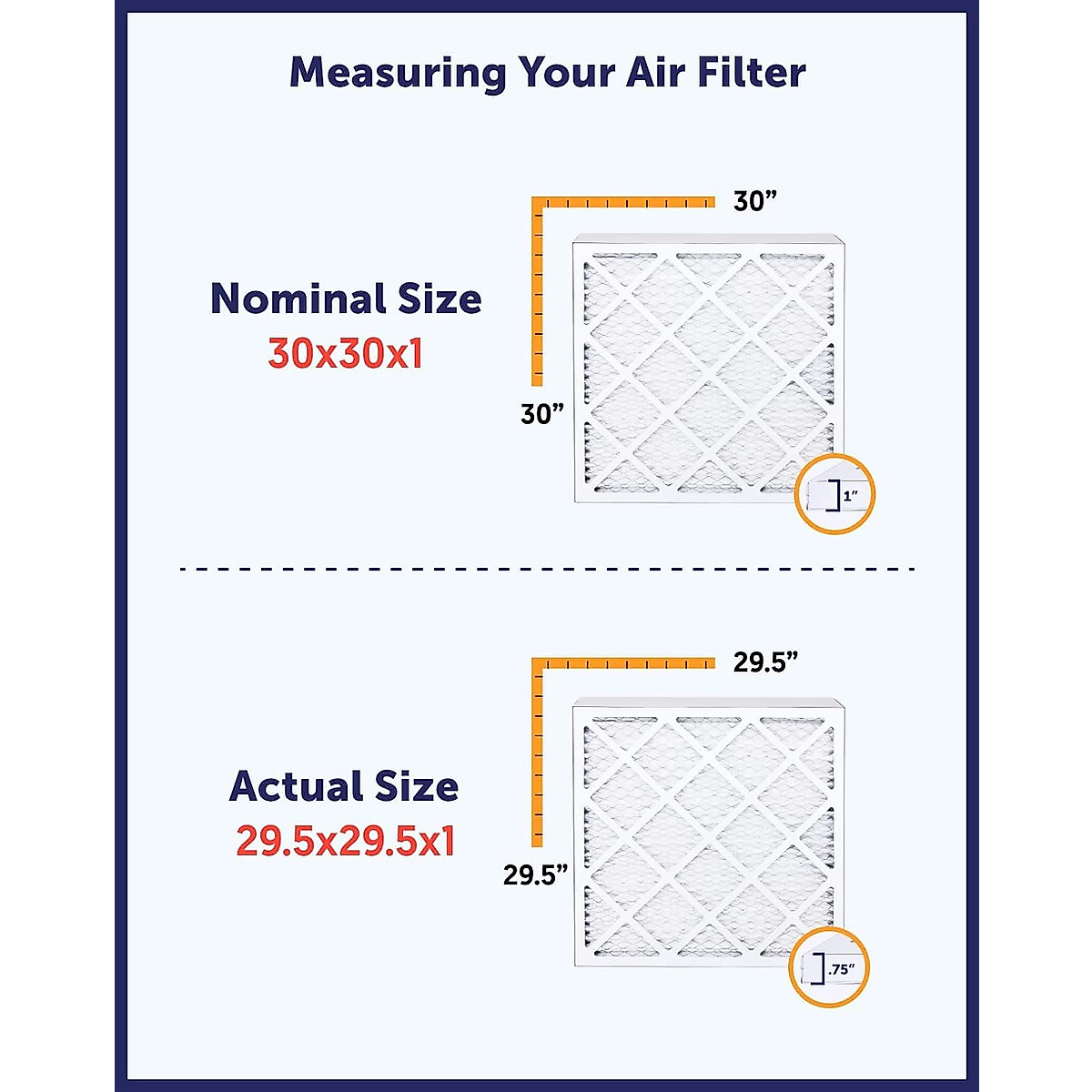 Filter King 25x32x1 Air Filter | 4-PACK | MERV 8 HVAC Pleated A/C Furnace Filter | MADE IN USA | Actual Size: 24.5 x 31.5 x .75"