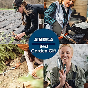 Aimerla Gardening Tools Set of 9 Heavy Duty Garden Tools with Non-Slip Rubber Grip with Large Garden bag for Tools Durable Hand Tools for Gardening, Weeding,Gardening gifts for women,men