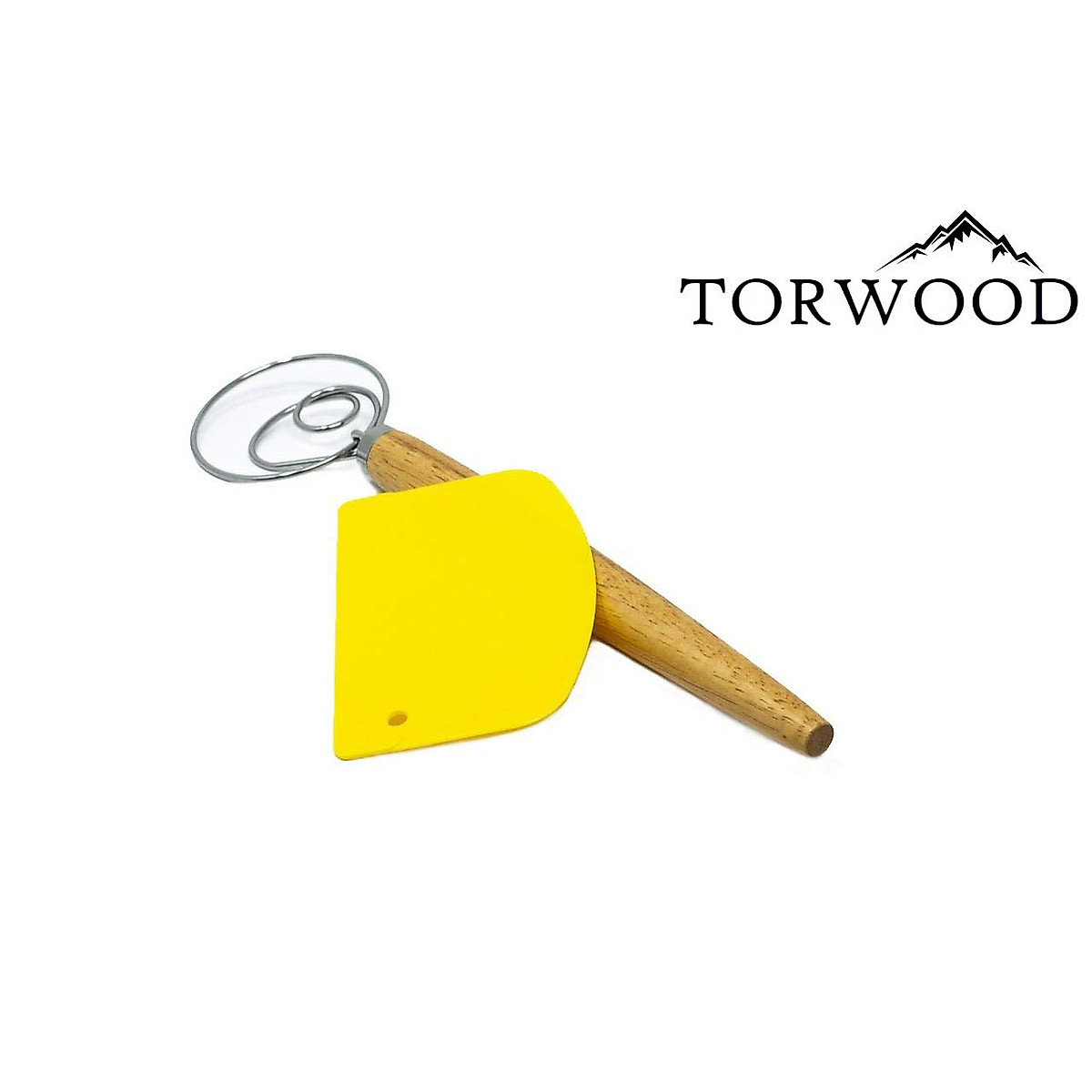 Torwood Danish Dough Whisk Bread Mixer Large 13.5 inches Stainless Steel Wooden Dutch Hook for Baking, Loaves, Pastries and Pizza, comes with a Dough Scraper