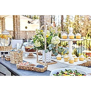 Mud Pie Water Hyacinth Ice Bucket Set, Bucket 8.5" x 7.5" Dia | Scoop 8.75"