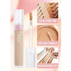 Kaja Liquid Concealer - Don't Settle | Buildable, Lightweight, Light-to-medium Coverage, Color-correcting, 03 Mooncake, 0.21 Oz