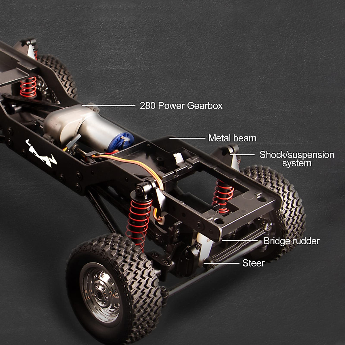 Goolsky RC Rock Crawler, 1:12 Scale Remote Control Car, 4WD Off Road RC Truck, 2.4Ghz All Terrains Climbing Vehicle, RC Car with LED Lights for Kids and Adults, Include 2 Batteries (Silver)