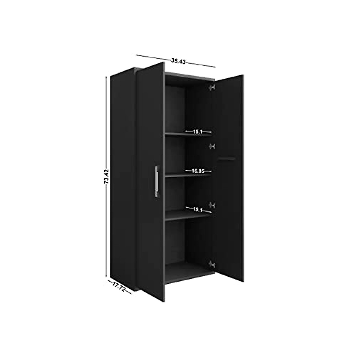 Manhattan Comfort Eiffel 6-Piece Garage Storage Set in Matte Black