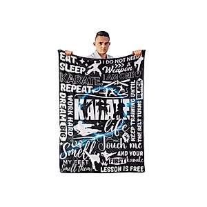 InnoBeta Karate Gifts, Karate Blanket, Gifts for Karate Lovers, Teens, Boys, Friends, Flannel Throw Blanket, 50x65 Inches