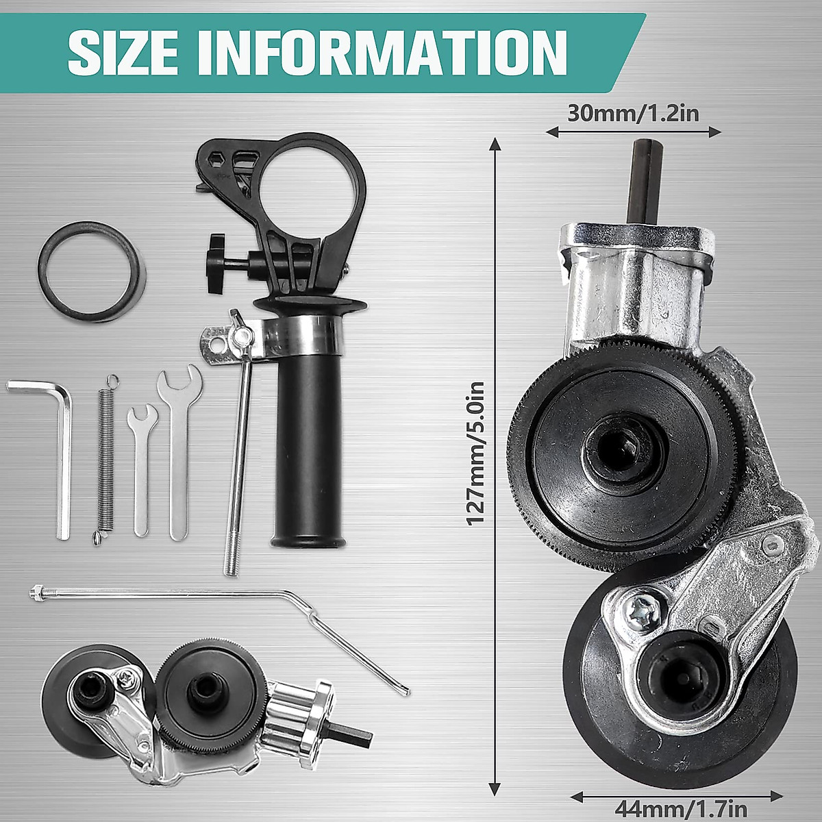 GothicBride Electric Drill Plate Cutter, Metal Nibbler Drill Attachment Electric Drill Shears Metal Plate Cutter Drills Double Headed Sheet Metal Nibbler Cutter for Cutting Metal Plates Hard Materials