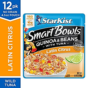 StarKist Smart Bowls Latin Citrus, 4.5 oz Pouch (Pack of 12) – Features Quinoa & Beans with Wild Caught Tuna