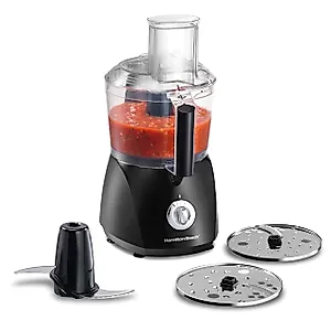 Hamilton Beach ChefPrep 10-Cup Food Processor & Vegetable Chopper with 6 Functions to Chop, Puree, Shred, Slice and Crinkle Cut, Black (70670)