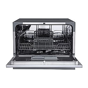 EdgeStar DWP62WH 6 Place Setting Portable Countertop Dishwasher - White