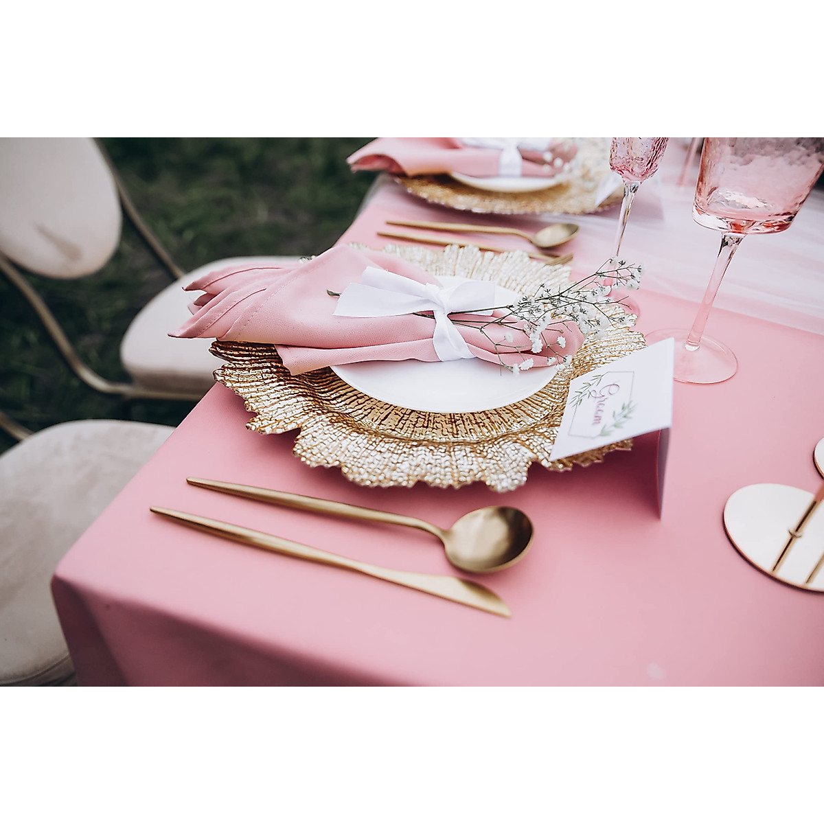 Simply Elegant Faux Wood Plastic Charger Plate | Service Plate for Parties, Dinner, Weddings, Quinceaneras and Events | 13 inch Diameter | Natural Finish | Set of 6