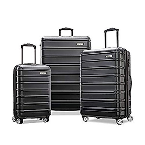 Samsonite Omni 2 Hardside Expandable Luggage with Duel Spinner Wheels, Midnight Black, 3-Piece Set (CO/MED/LG)