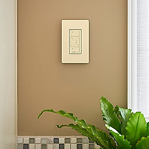 Lutron Caséta Smart Dimmer Switch for ELV+ Bulbs, 250W LED, PD-5NE-LA, Light Almond