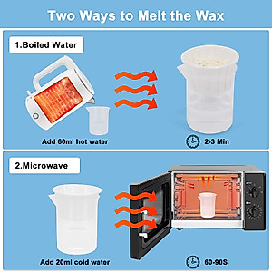 Nose Wax Kit for Men and Women - Instant Hair Removal, 100g Hard Wax, 20 Applicators, 10 Mustache Guards, and 10 Paper Cups - Painless, Safe, 20 times usage count - White Applicators