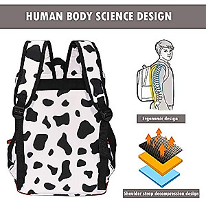 Malaxlx Cow Print Bookbag for Teen Girls Boys, College School Student Laptop Backpack for Womens
