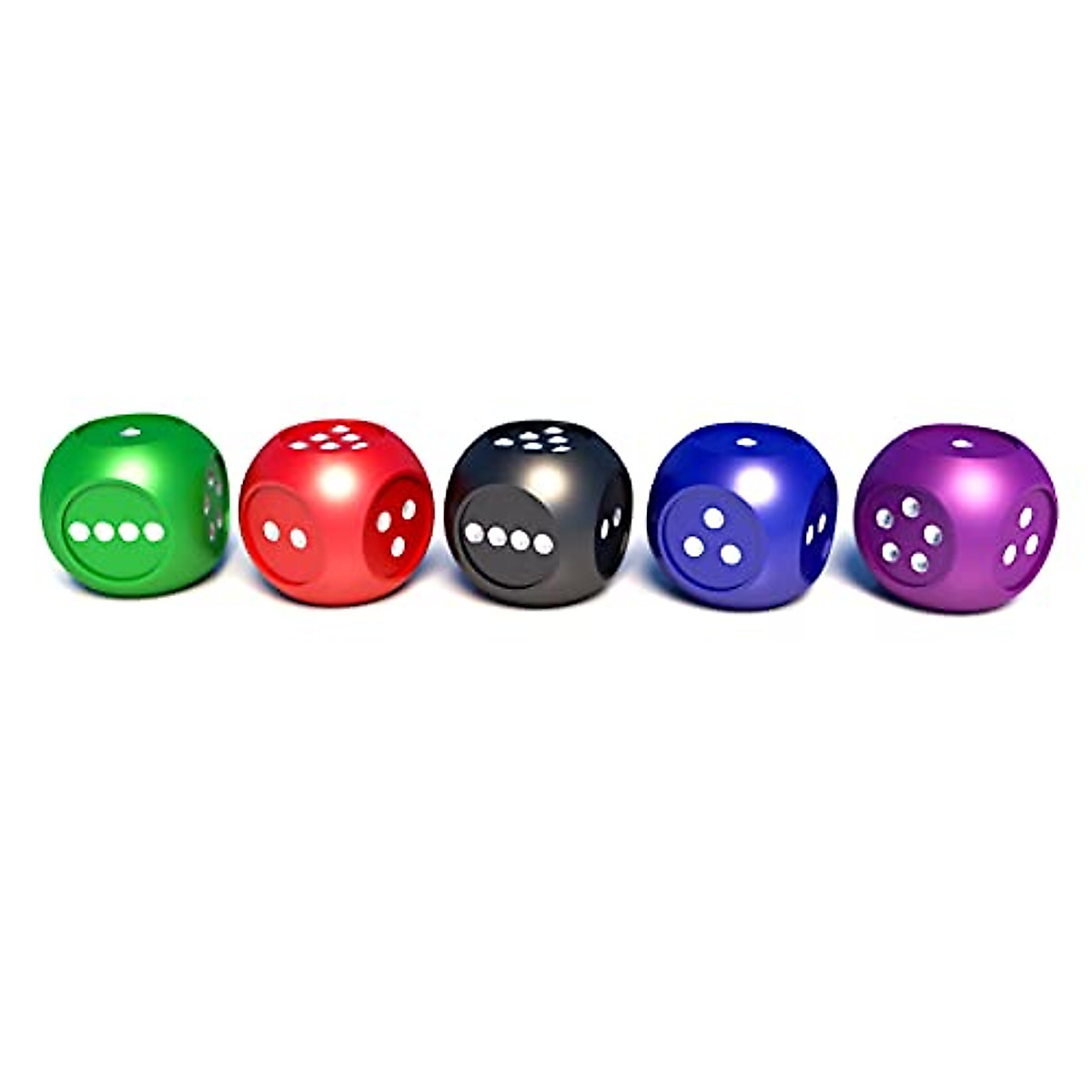 AKO DICE II - Aluminum D6 dice - Large Heavy Metal D6 Dice Set - Solid 16mm Dice with Extra Rounded Corner for a Better roll -Custom Metal dice Version 2 by AKO Dice (Blue)