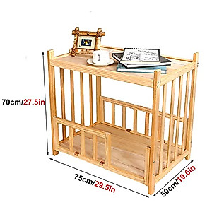 WDJBPSH 2 Tier Dog Bed Wood Frame with Side Table Storage Platform, Deluxe Lounge Pet Cots for Large Medium Small Dogs, Four Seasons Universal (Color : B)