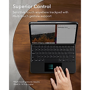 ESR iPad Keyboard 10th Generation, Magic case for Generation (2022), Case with Floating Cantilever Stand, Springy Backlit Keys, Multi-Touch Trackpad, Charcoal Grey