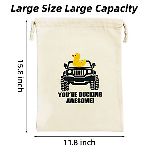 Artreeiger Duck Duck Bag 15.8 x 11.8 Inch Large Reusable Rubber Duck Bag Rubber Duck Drawstring Bag Great Gift for Duck Enthusiast, Duck Themed Party Favor Bags Gift Wrap Bags