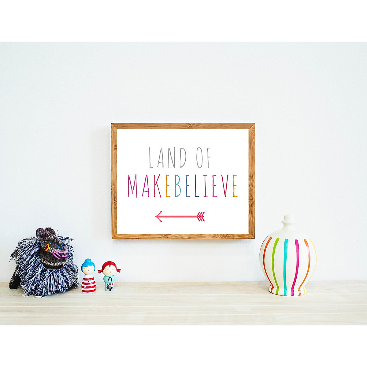 Land of Makebelieve 14x11 Wall Art Print for Boys, Girls or Baby's Room, Nursery Decor, Perfect for a Playroom or Classroom, Gender Neutrall