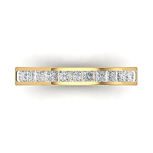 0.84 ct Princess Cut Clear Simulated Diamond 14k Yellow Gold Stackable Wedding Engagement Promise anniversary Band Sz 7.25